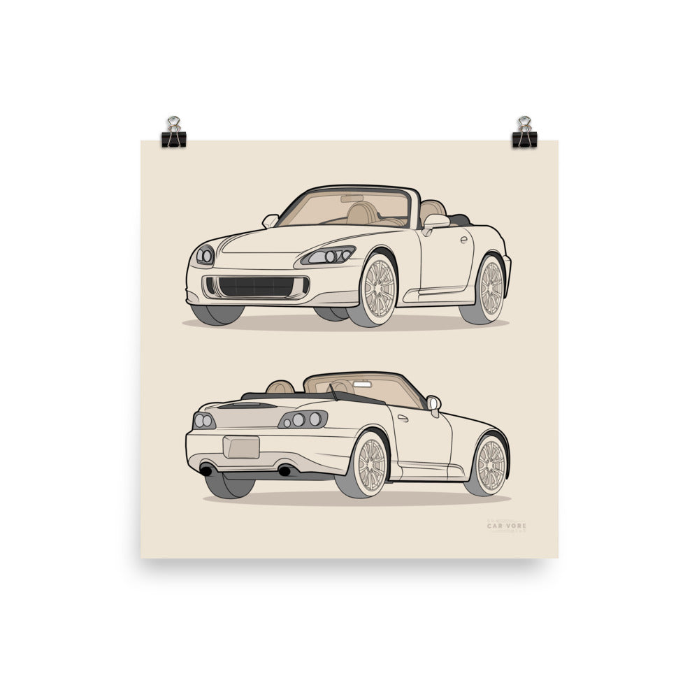 2007 Honda S2000 12 in. X 12 in. Poster – CarVore Club
